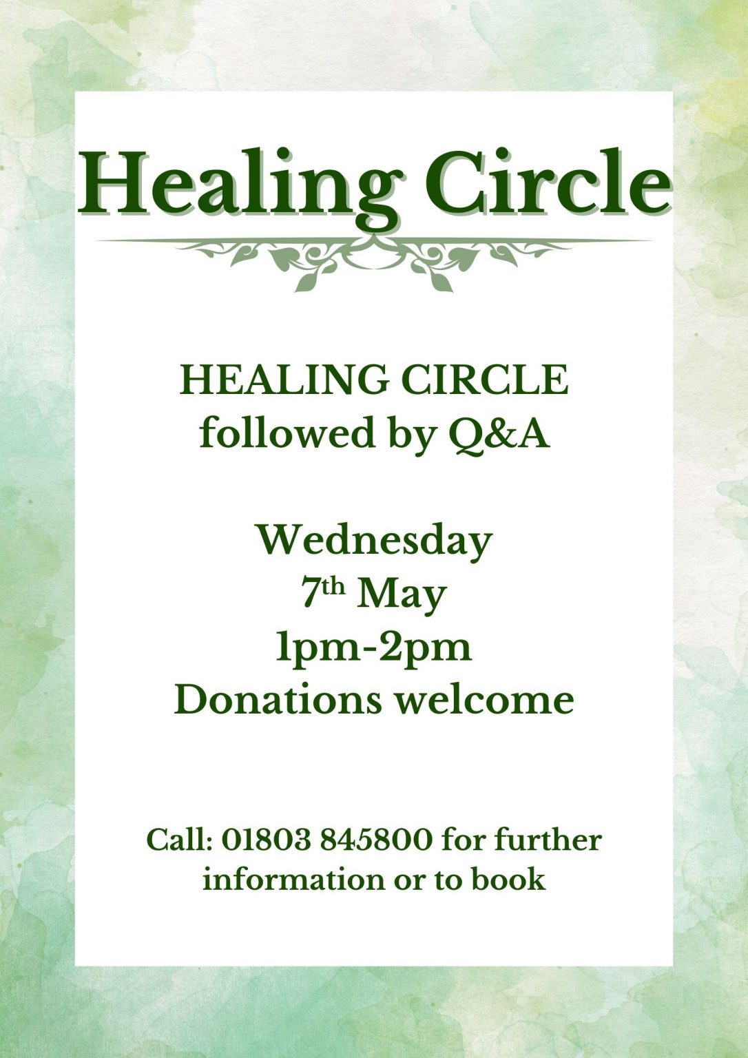 Healing Circle - Healing Awareness Week - Lupton House Devon