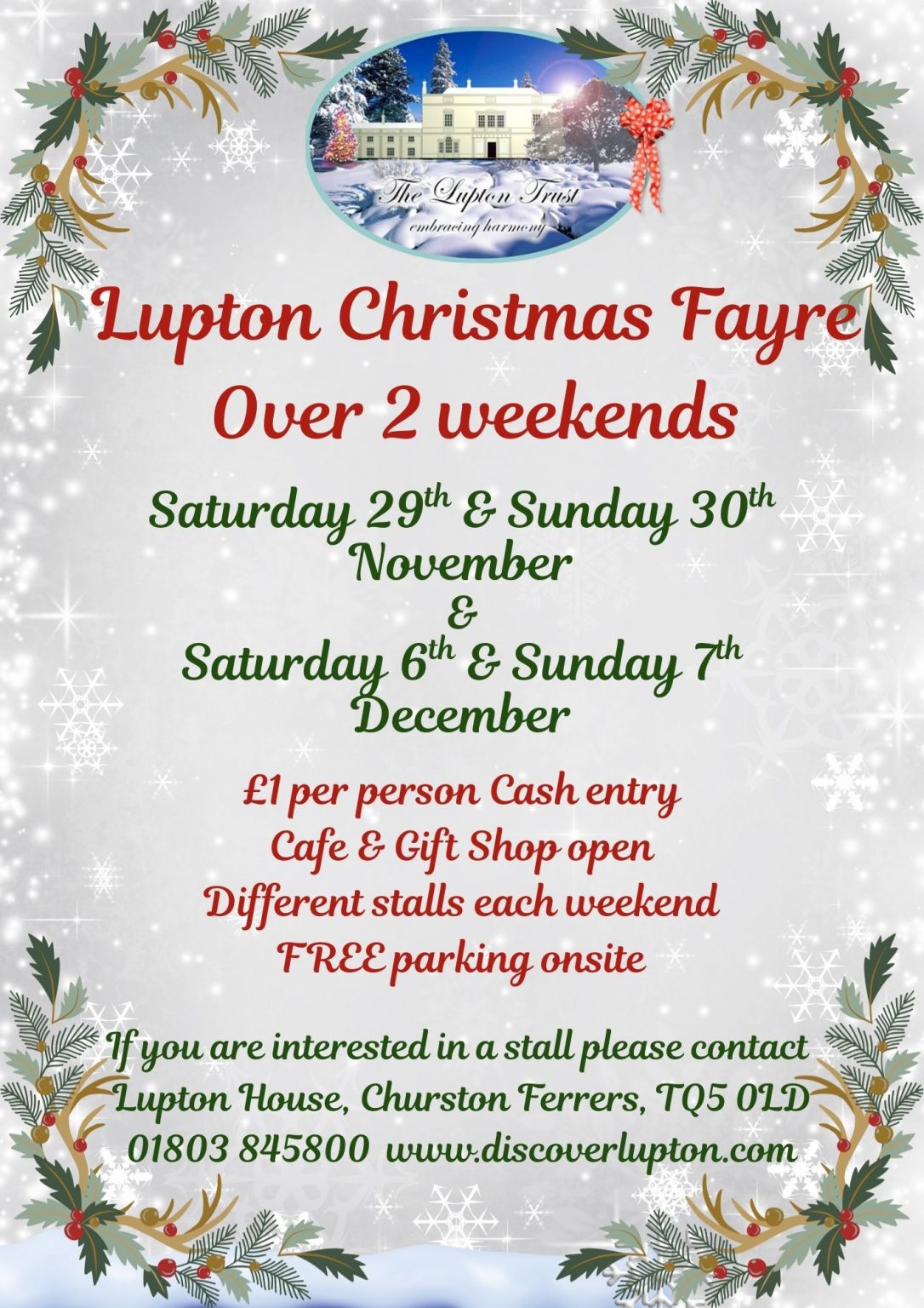Christmas Craft Fayre - Lupton House Devon